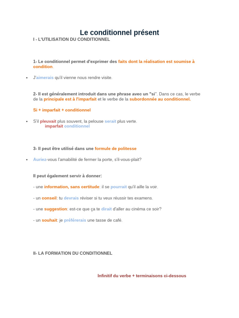 Conditionnel Present | PDF
