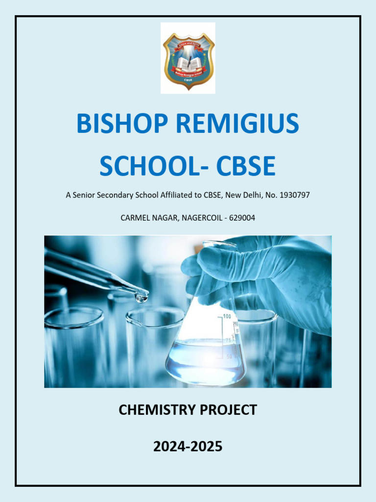 CBSE Chemistry Project 2024-2025 | PDF | Career & Growth