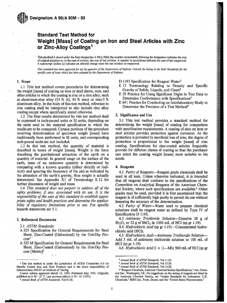 ASTM A 90_A 90M-93 | PDF