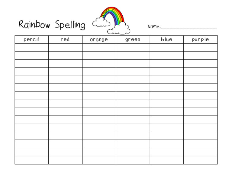 Rainbow Spell Template | PDF