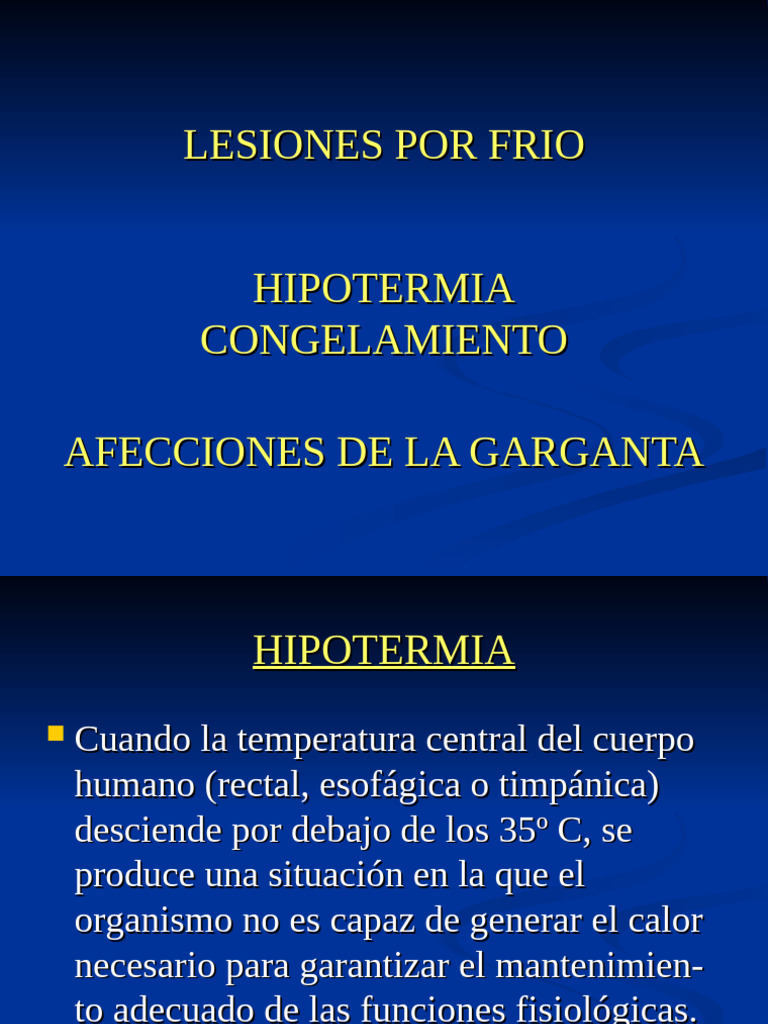 Charla de Hipotermia y Congelaci N | PDF