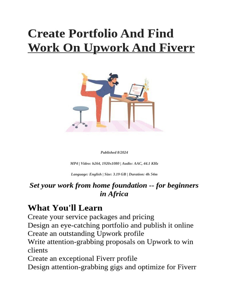 Create Portfolio and Find Work On Upwork and Fiverr | PDF