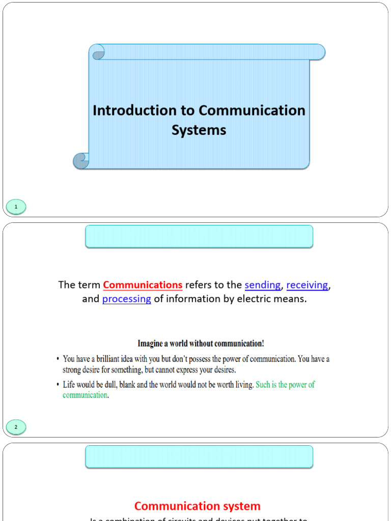 Theory of Communication Systems LEC - 1 | PDF
