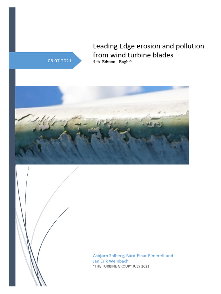 Leading Edge Erosion and Pollution From Wind Turbine Blades5july | PDF