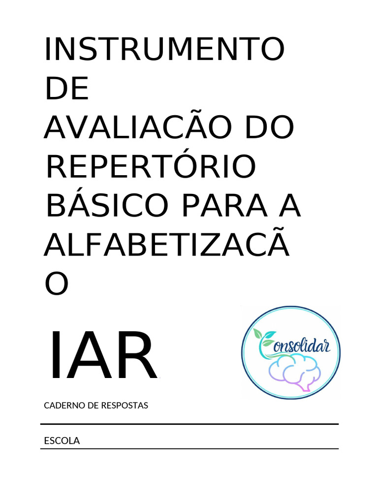 IAR Caderno de Respostas NOVO 3 PDF Free | PDF