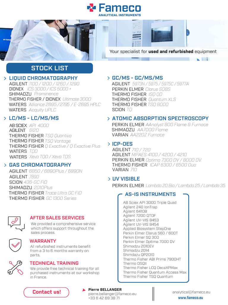 Fameco Analytical - Stock List | PDF