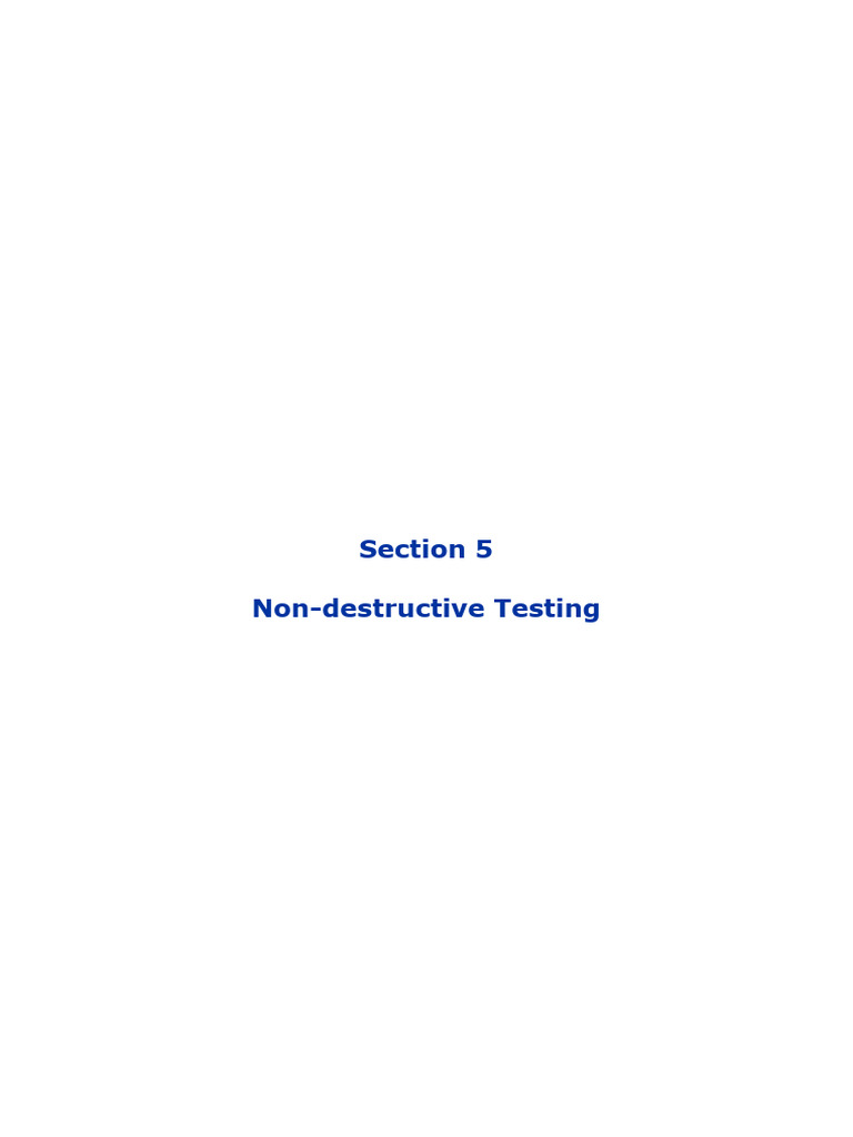 5 Non-Destructive Testing | PDF