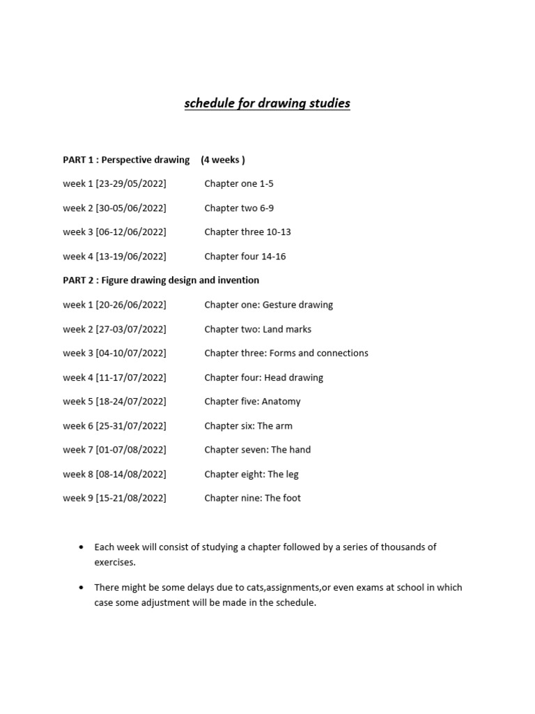 Schedule Drawing Studies | PDF