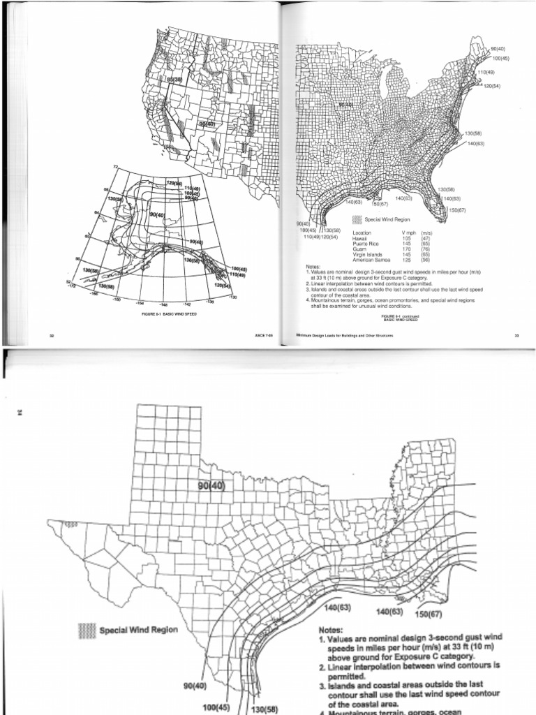 Wind Loading Calc - USA (Basic Wind Speed Maps) | PDF