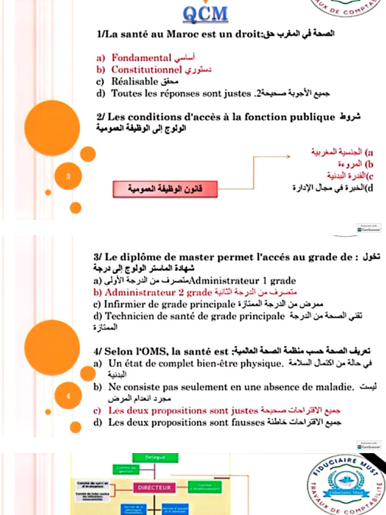 Concours Santé QCM CORRIGÉ 2024 | PDF