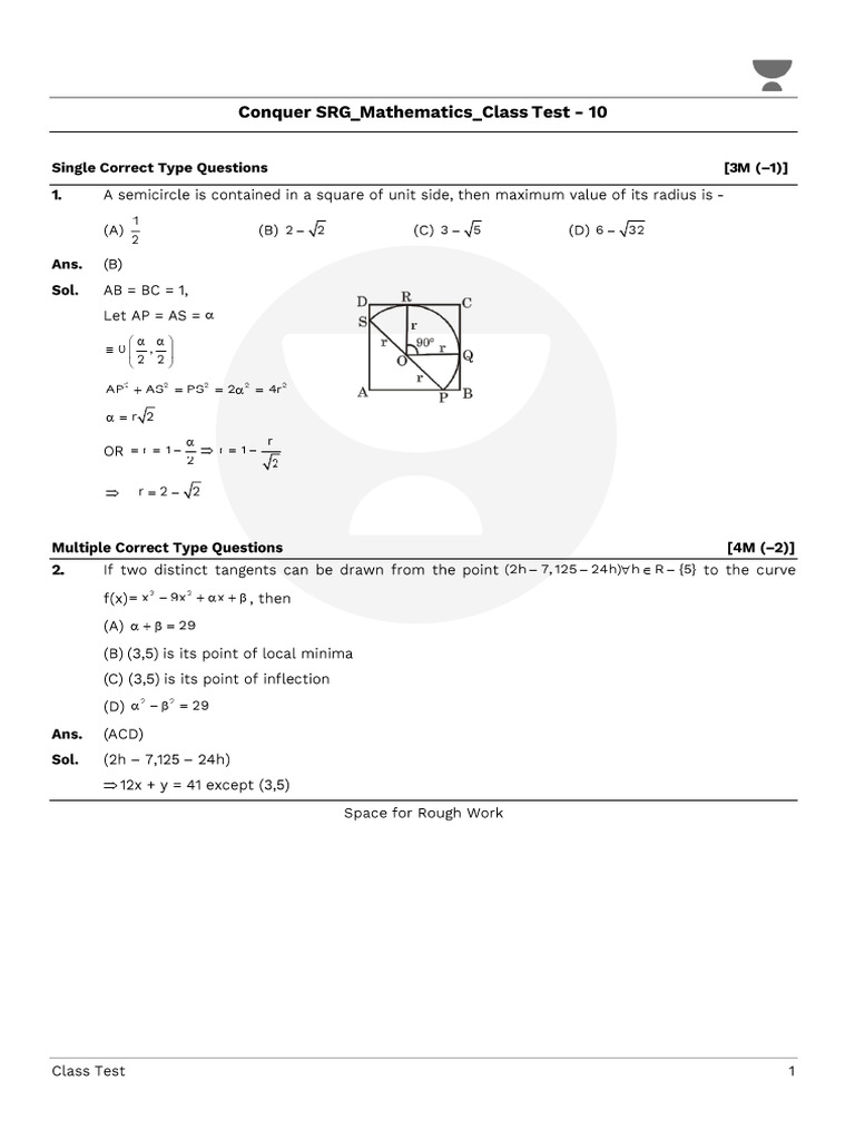 Conquer SRG CT - 10 - (05-10-2024) - FC - Math | PDF