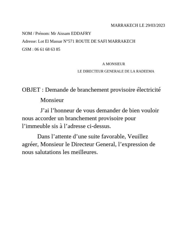 Demande Radeema | PDF