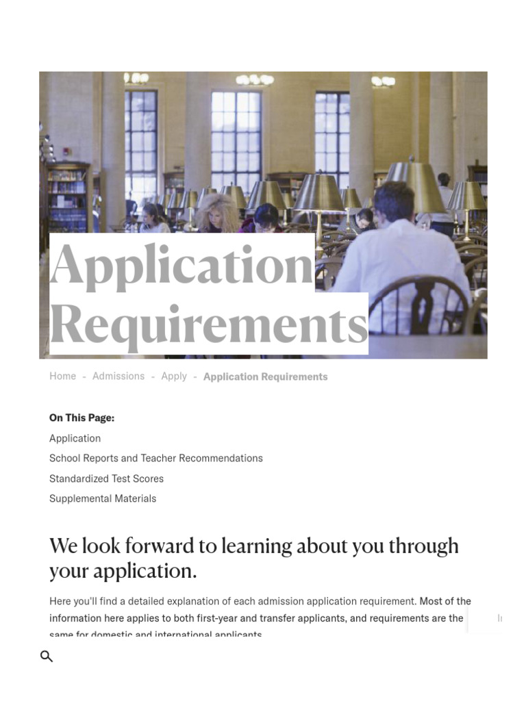 Application Requirements - Harvard | PDF | University And College ...