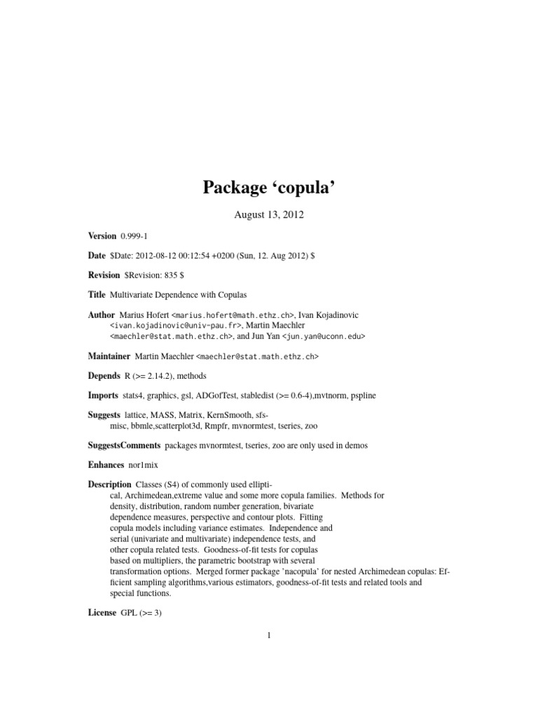Copula R | PDF