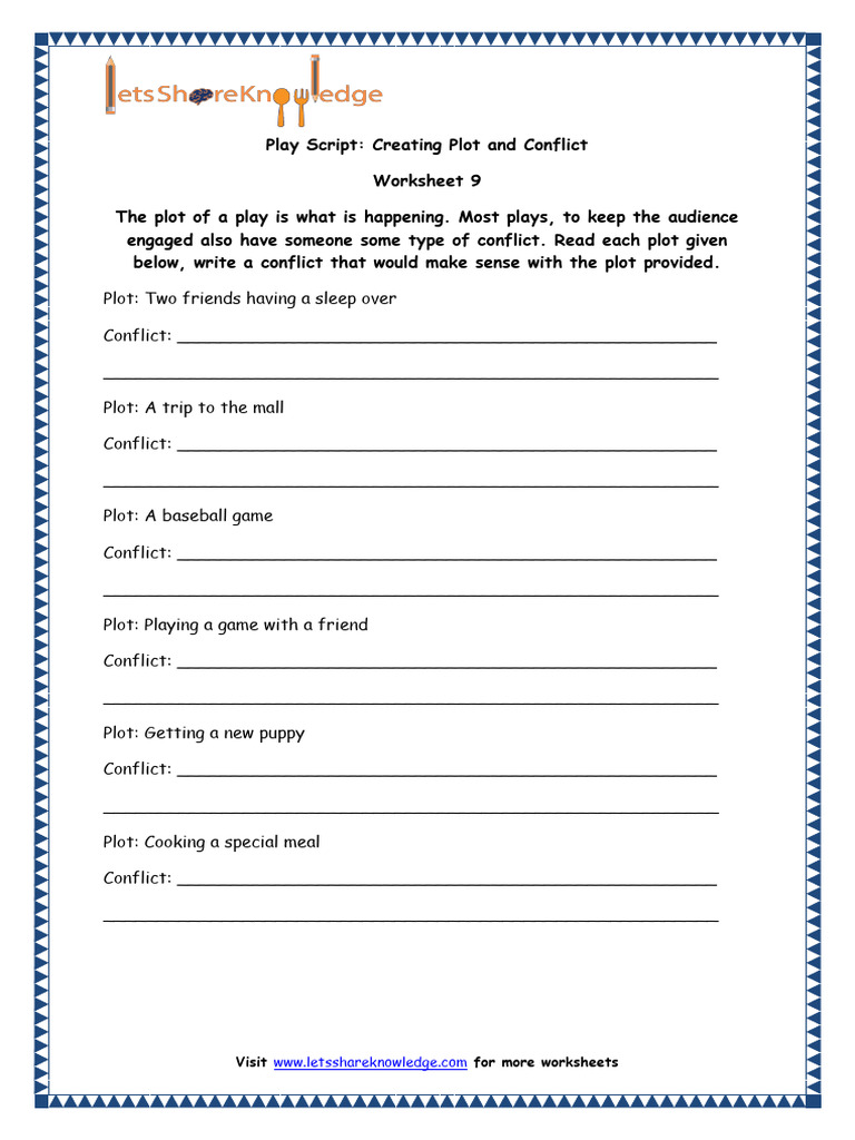 Play Script Grade 4 English Printable Worksheets w9 | PDF