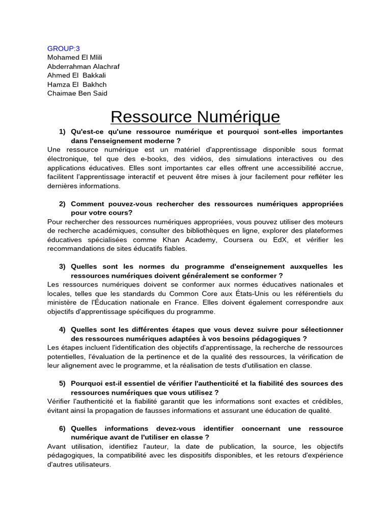 Ressource Numérique | PDF