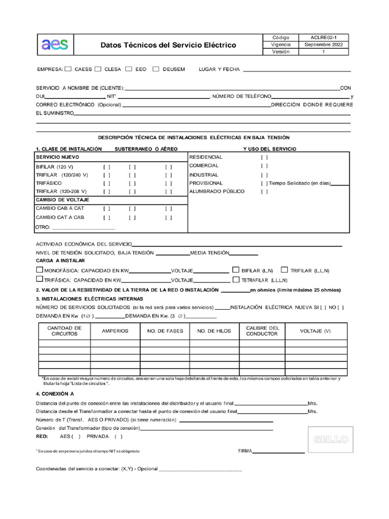 1) ACLRE02-1 Papeleta Del Electricista | PDF