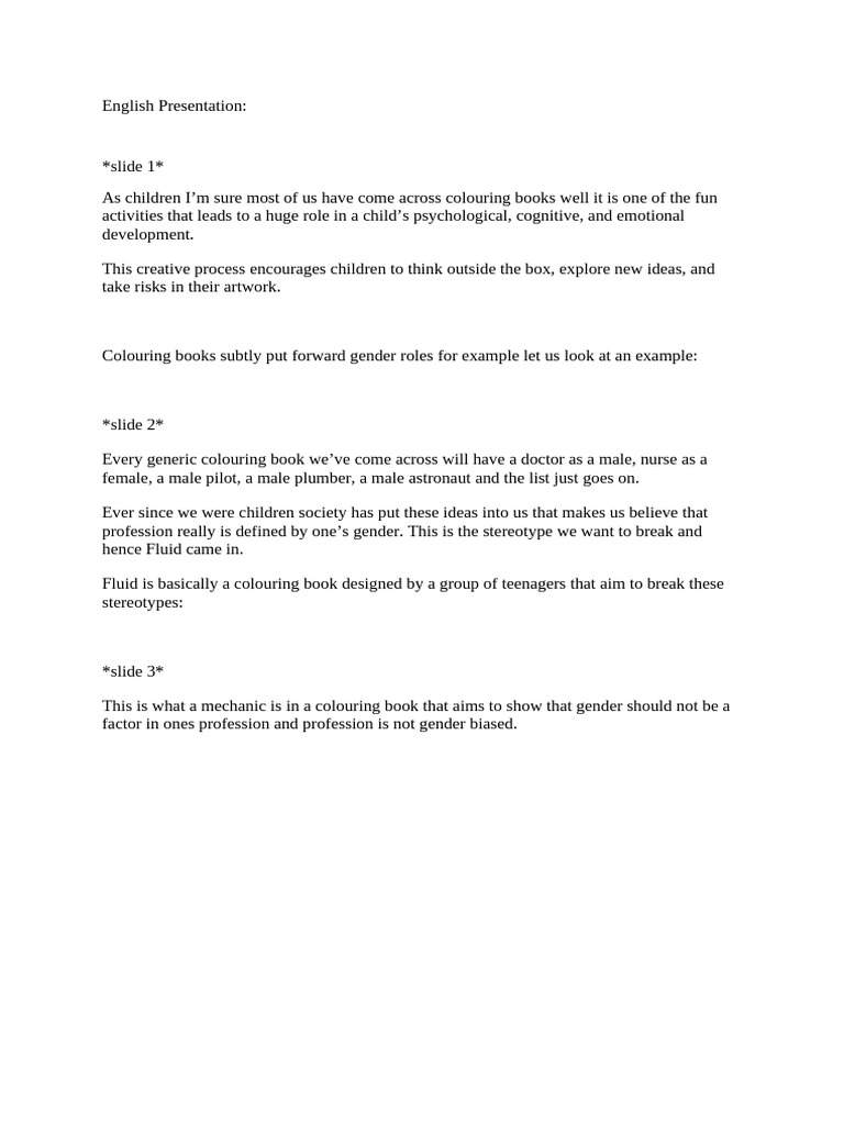 English Presentation Writeup | PDF