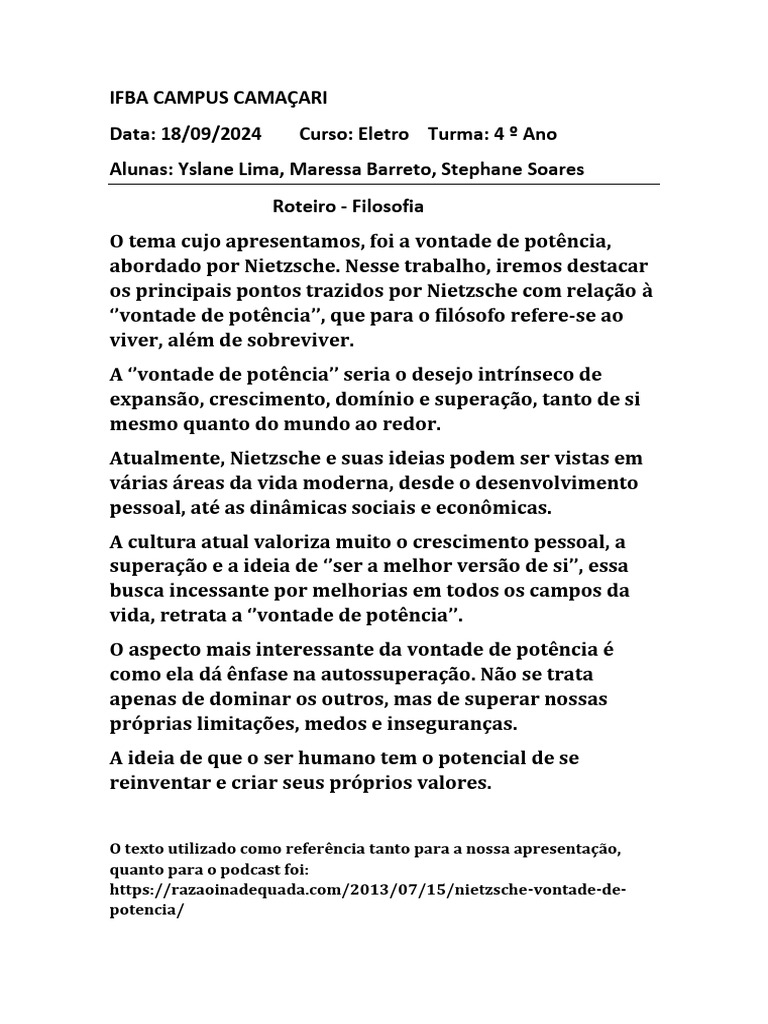 Ifba Campus Camaã - Ari.02 | PDF
