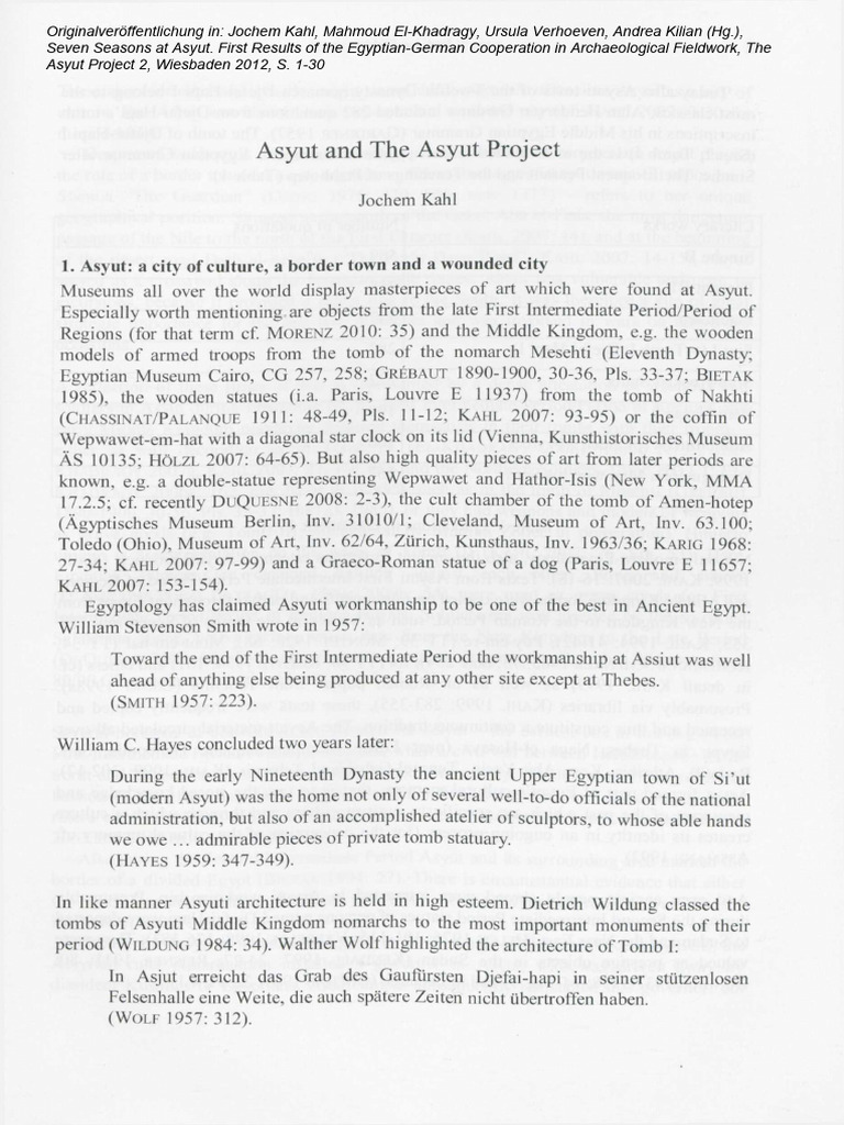 Asyut and The Asyut Project 2012 | PDF