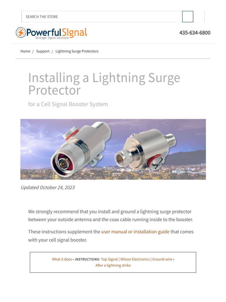 Installation Guides For Cell Signal Booster System Lightning Surge ...