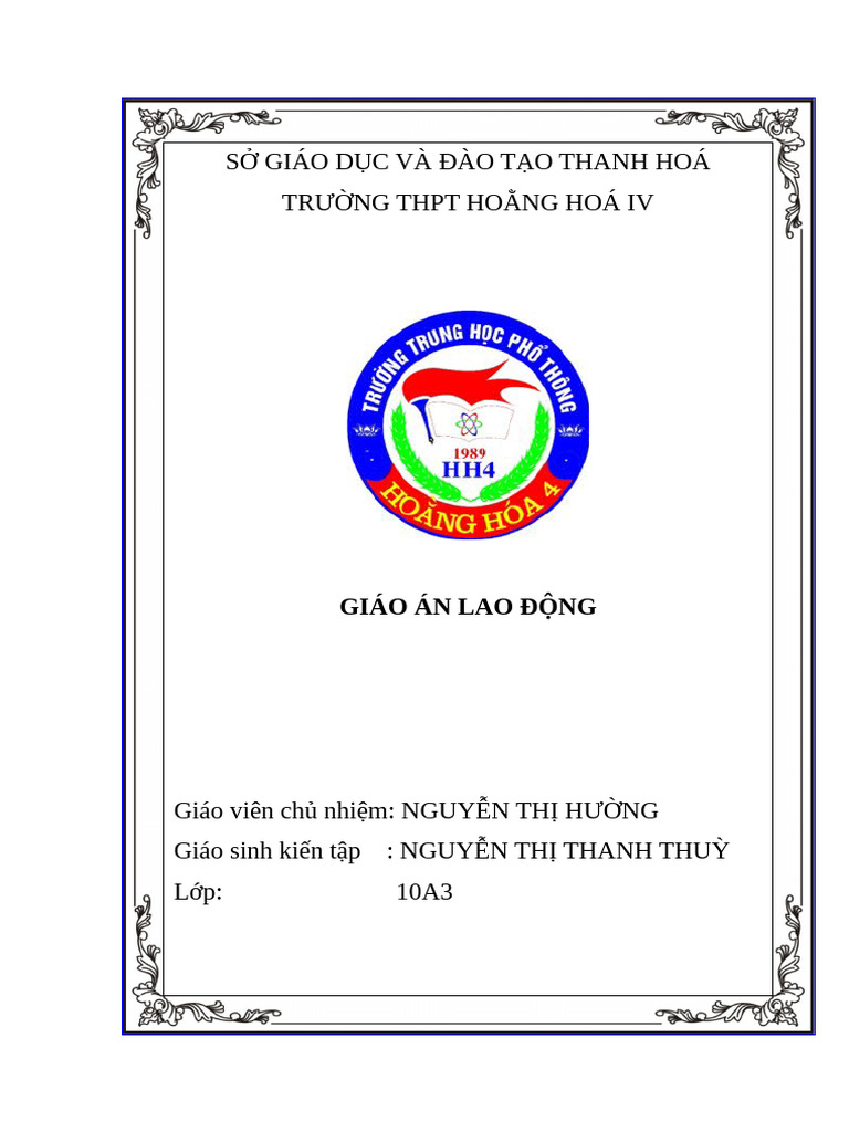 Giáo Án Lao Đ NG 10A3 | PDF