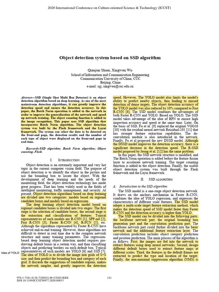 Object Detection System Based On SSD Algorithm - 012 | PDF