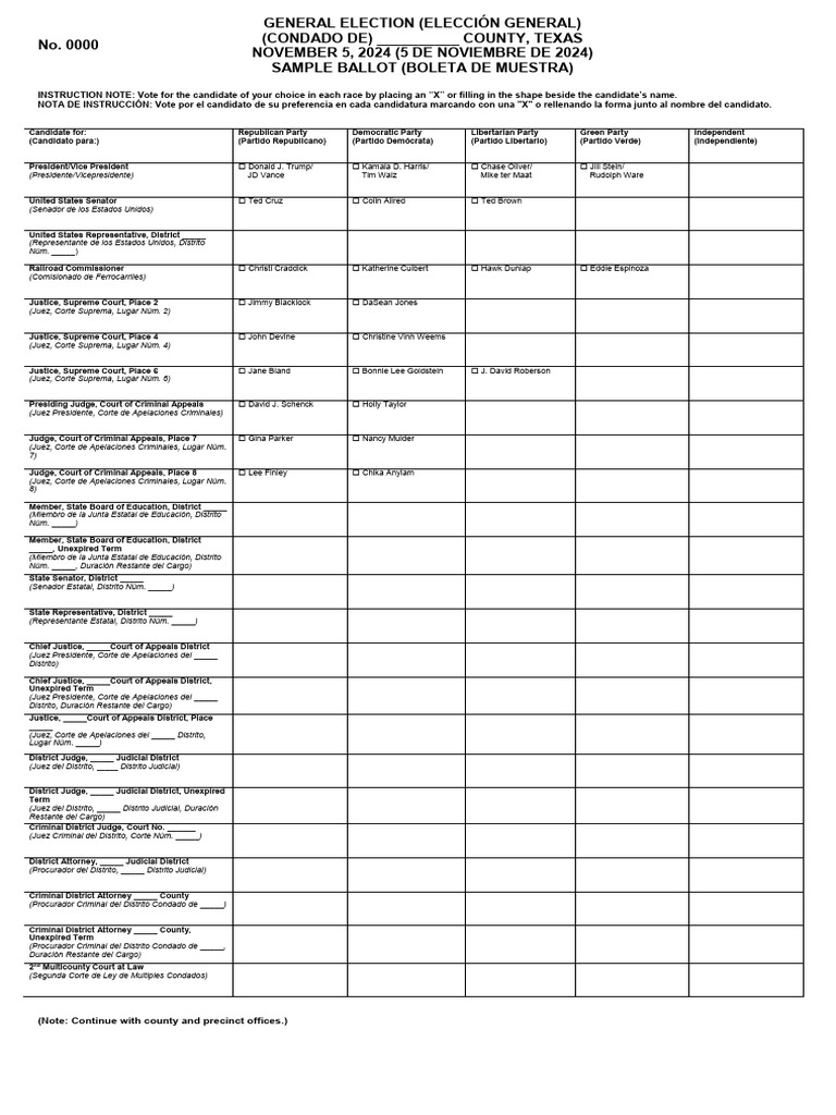 Sample Ballot Texas | PDF