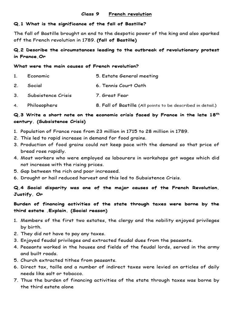 Notes - French Revolution | PDF