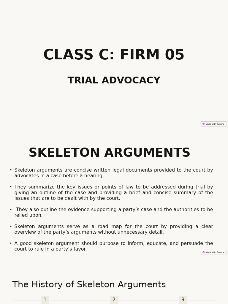 Firm 05 Skeleton Arguments | PDF
