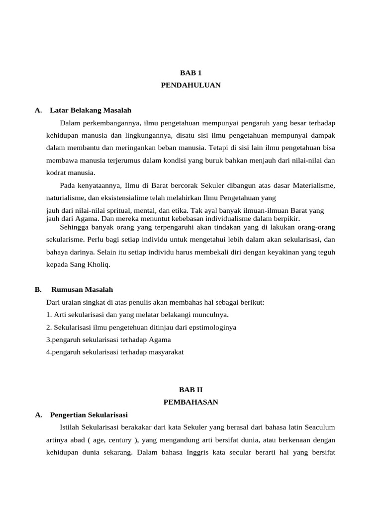 Makalah Sekuler | PDF