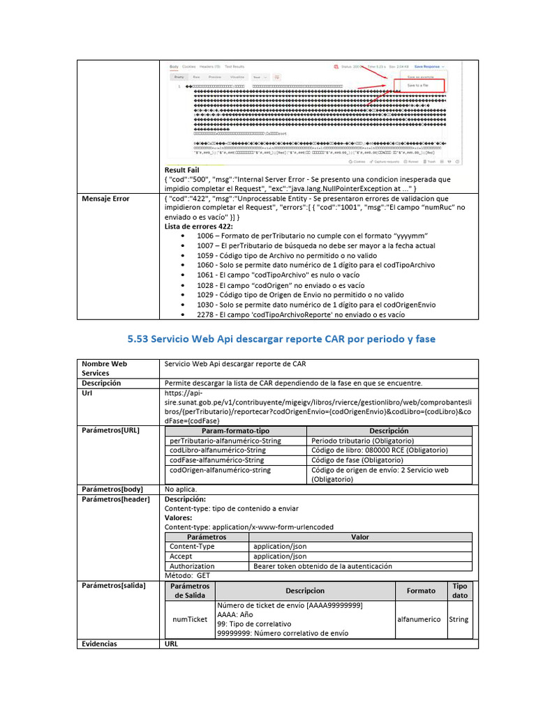 Manual de Servicios Web Api - SIRE - Compras v18 (111-120) | PDF