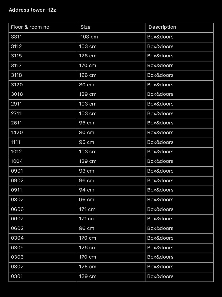 Address Tower H2z 2 | PDF