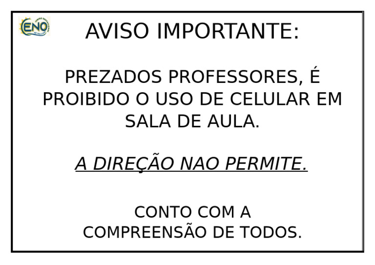 Aviso Importante Uso de Cel | PDF
