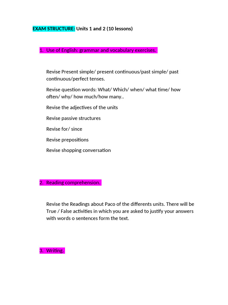 Exam Structure | PDF