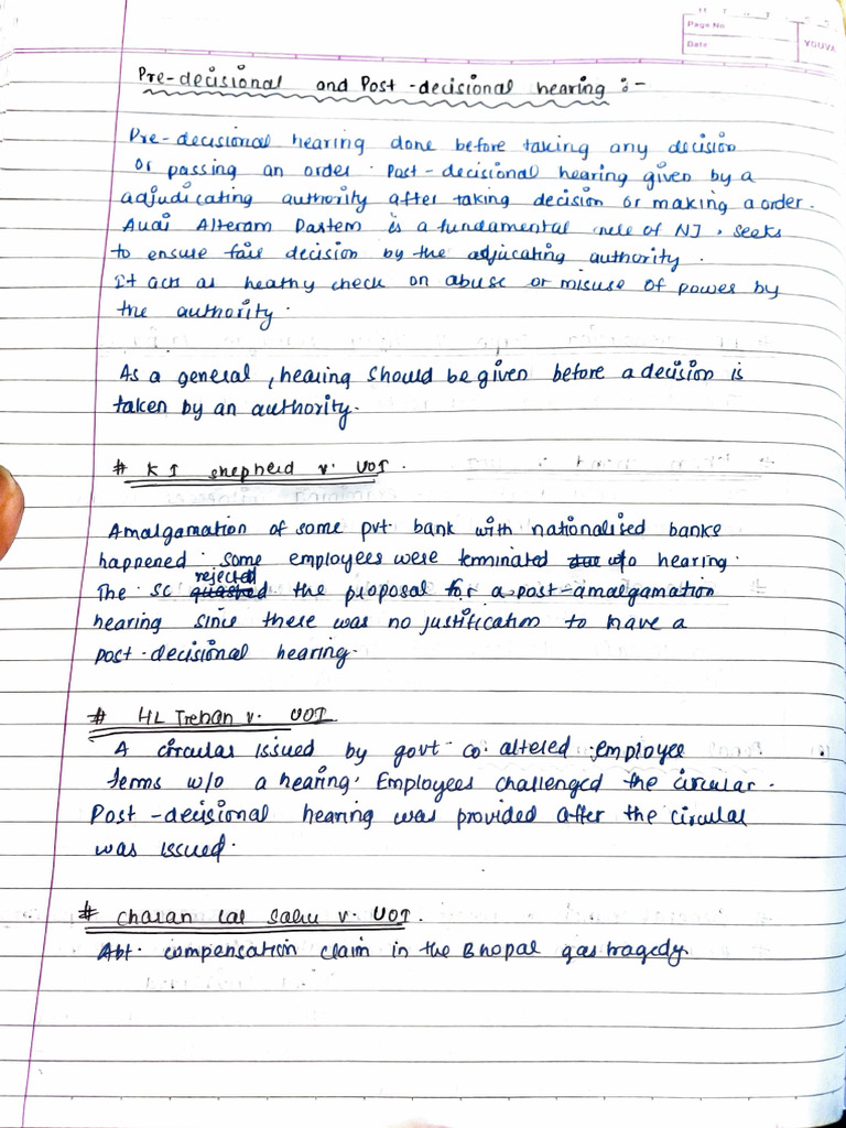 Pre and Post Decisional Hearing | PDF