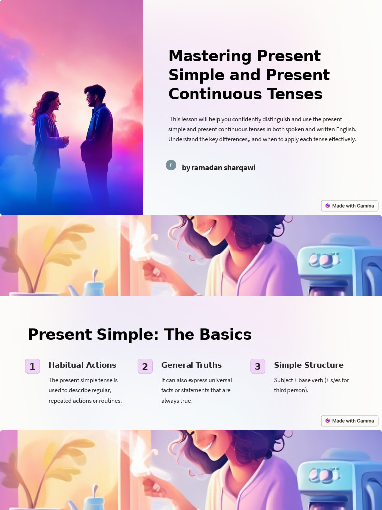 Mastering Present Simple and Present Continuous Tenses | PDF