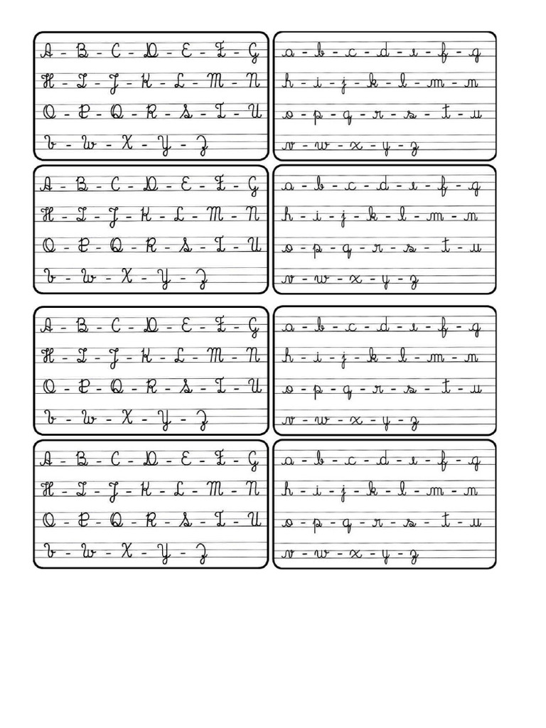 Fichas Letras Cursivas. | PDF