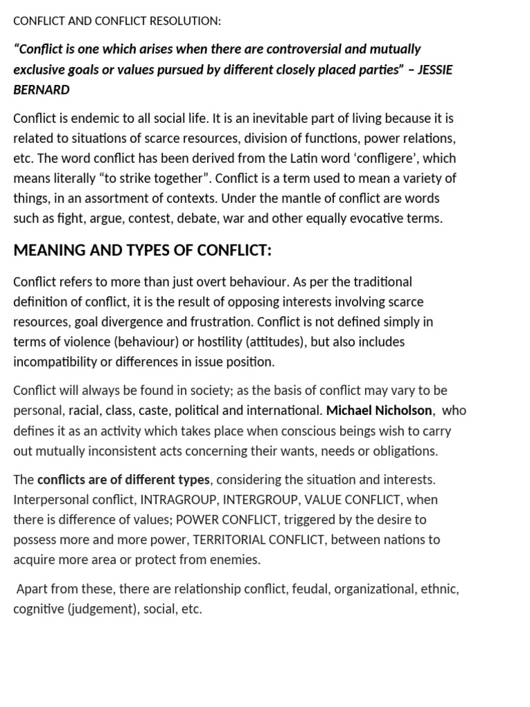 Understanding Conflict and Resolution Methods | PDF | Mediation ...