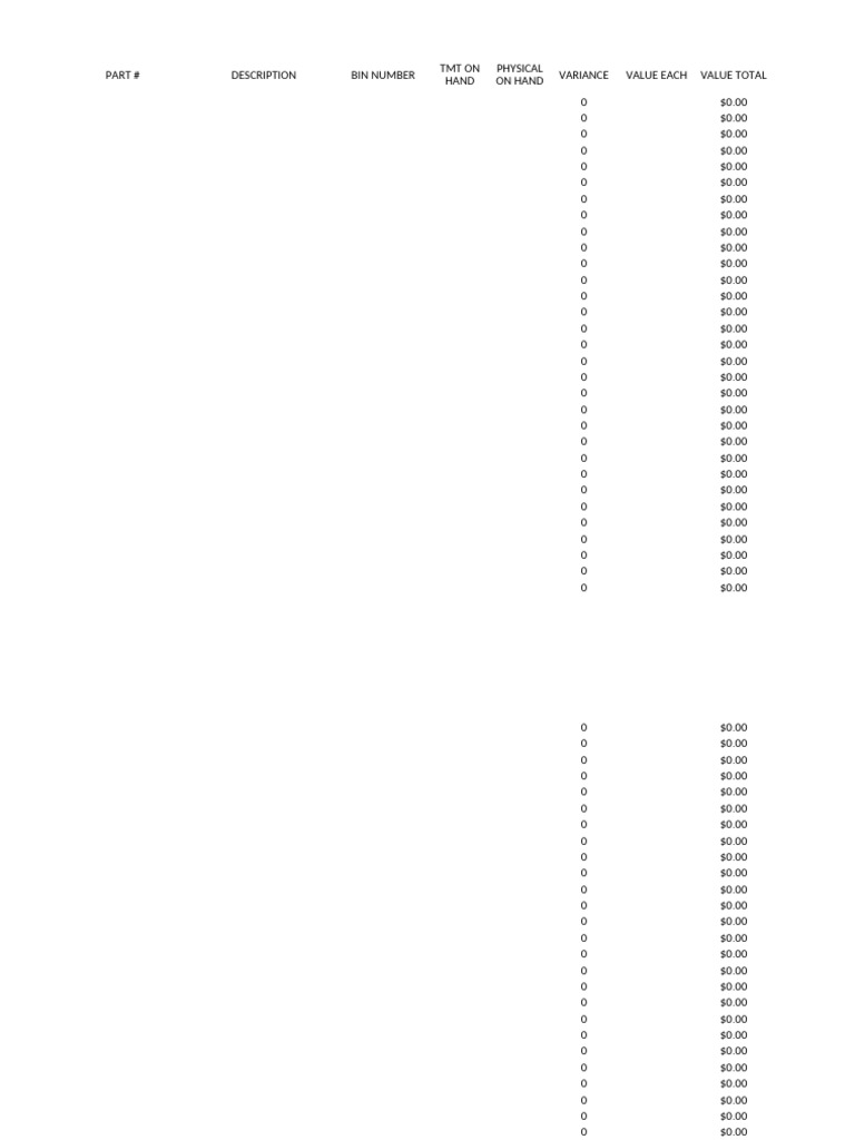 Pre-Inventory Count | PDF