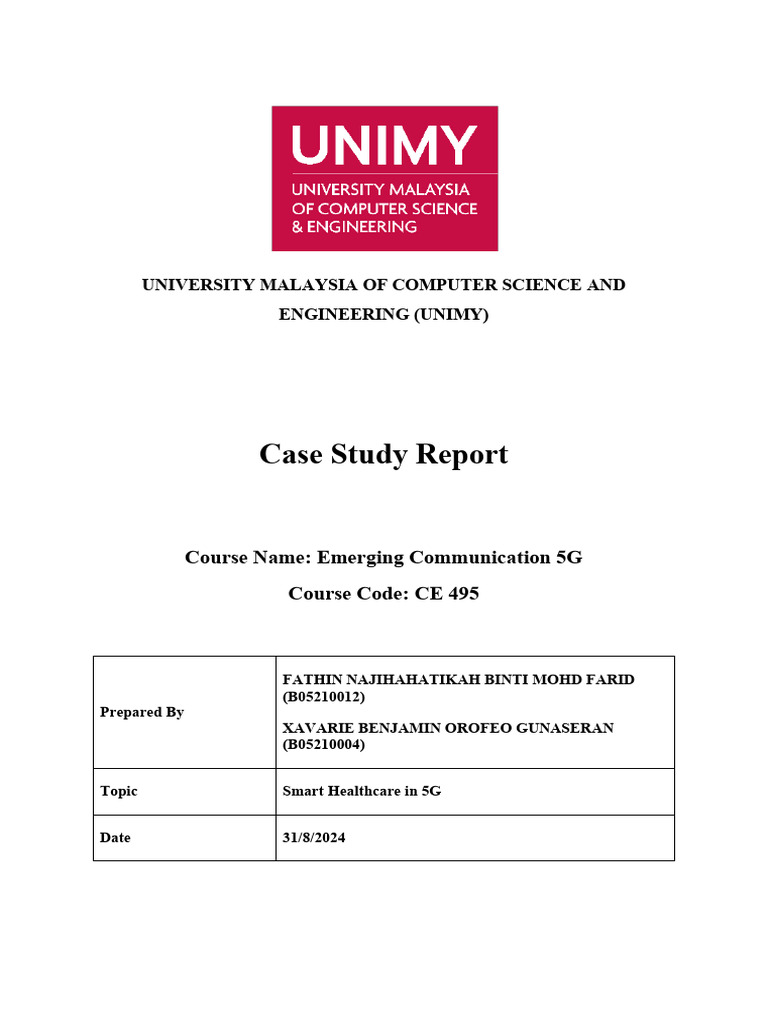 Case Study 5G - Smart Healthcare (Fathin & Xavarie) | PDF