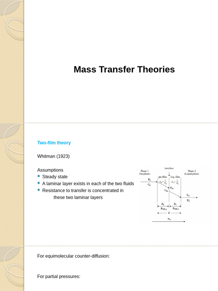 Chapter 11 Mass Transfer Theories Pdf