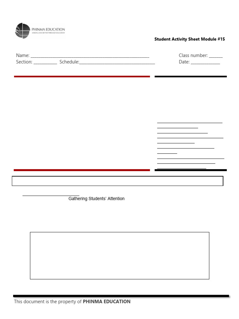 Name: - Section: - Schedule: - Class Number: - Date | PDF