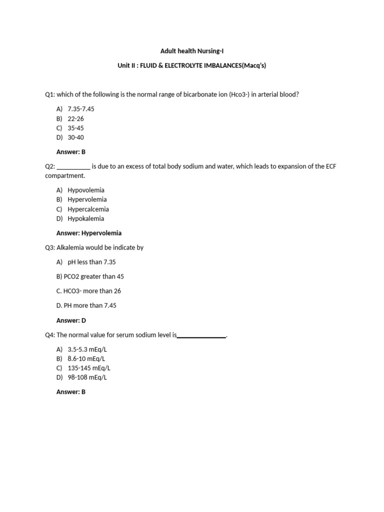 AHN Uinte II Mcqs | PDF