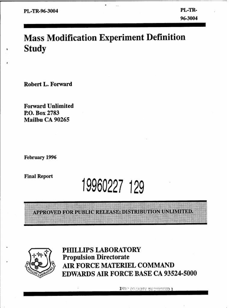 Mass Modification Experiment Study | PDF | Quantum Mechanics | Science ...