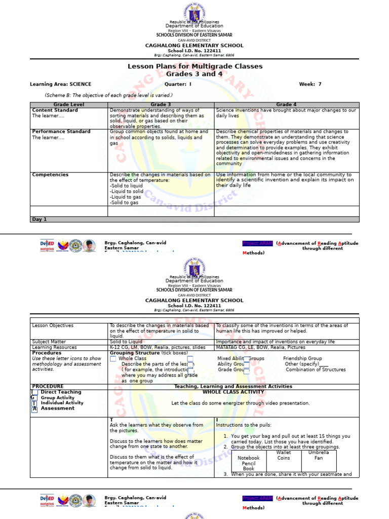 MG-DLP SCIENCE Q1-Week 2 | PDF
