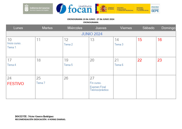 Modelo Cronograma Fpe-O-1 | PDF