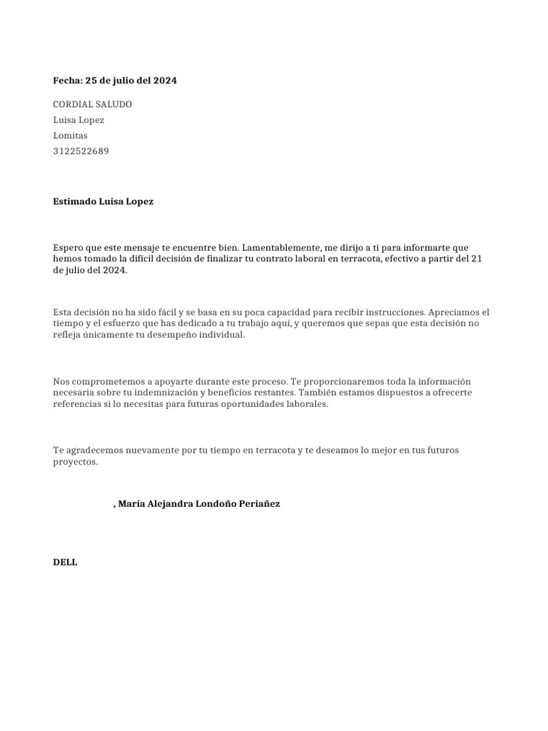 Carta Original | PDF