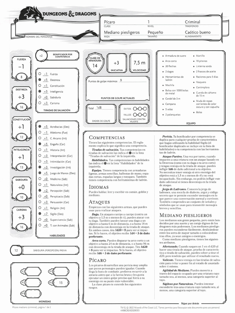 Mediano Piesligeros - Pícaro | PDF
