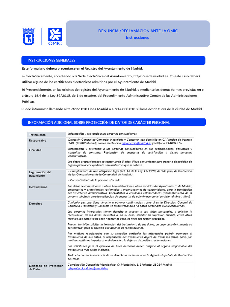 053 Instruc Reclamacion OMIC | PDF | Justicia | Crimen y violencia